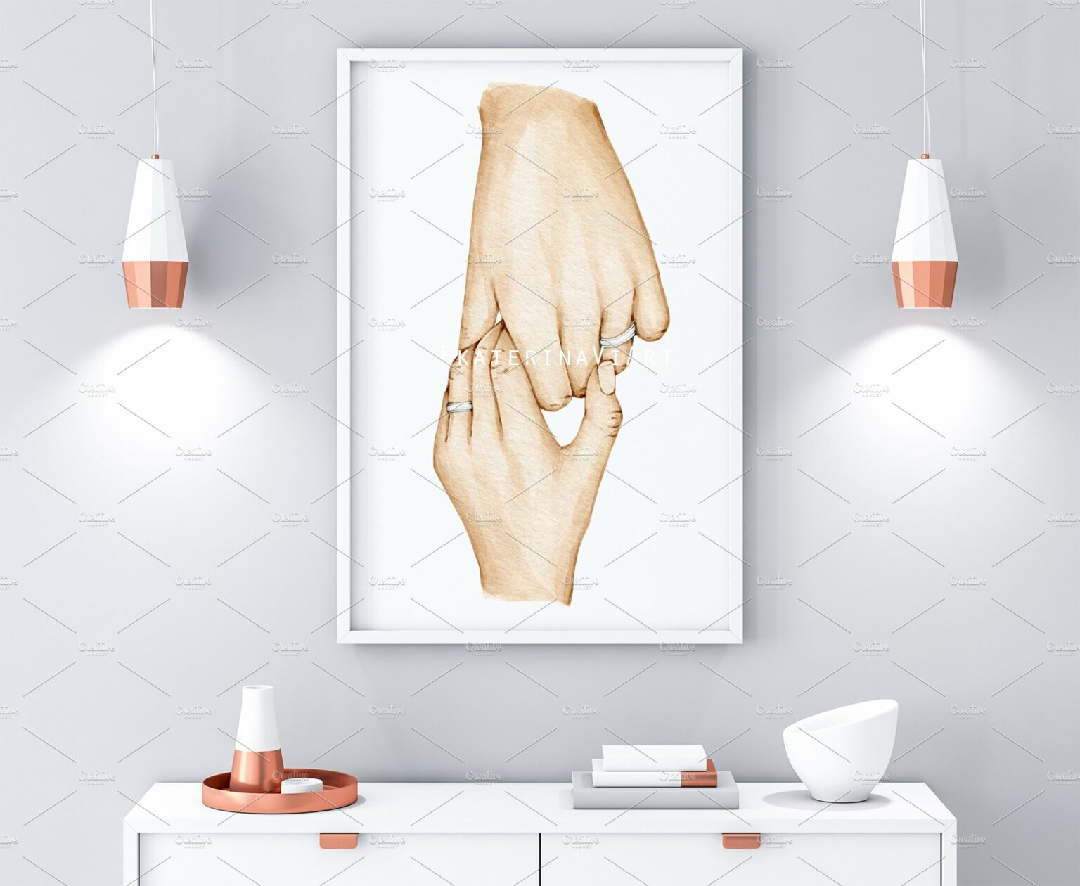Couple Holding Hands Wedding Rings – MasterBundles