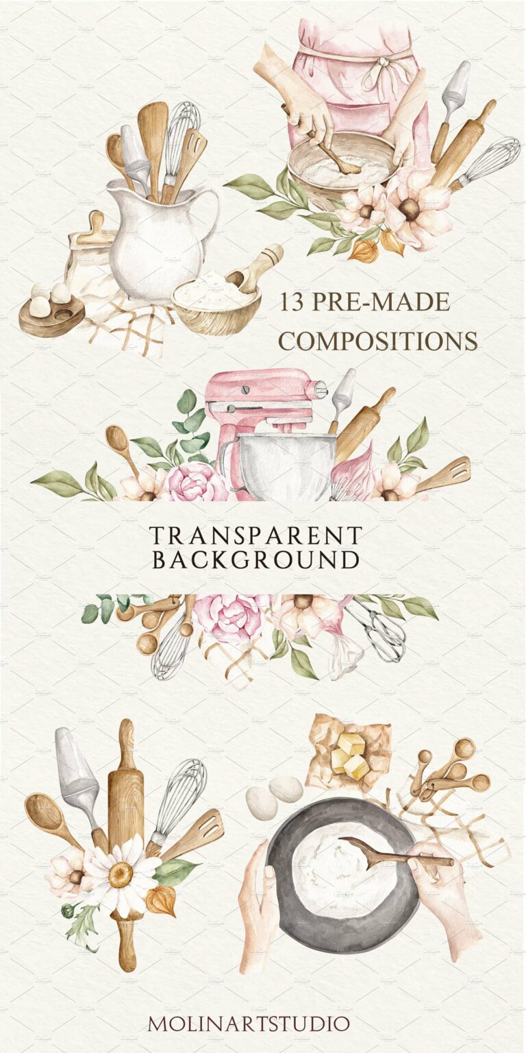 Watercolor Baking Clipart – MasterBundles