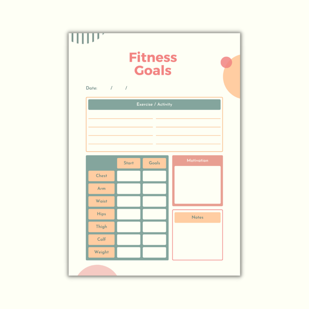 Fitness and Measurement Tracker Canva Template - MasterBundles