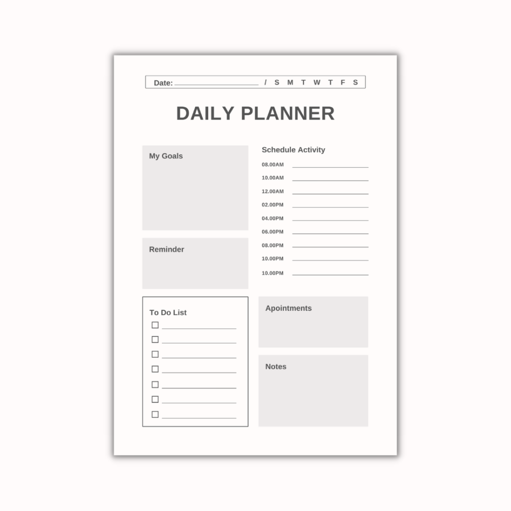 4 Minimalist Dated Personal Daily Planners - MasterBundles