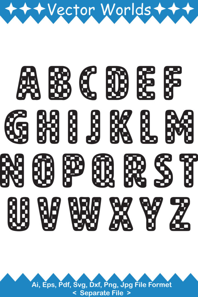 Checkered Letters SVG Vector Design. - MasterBundles