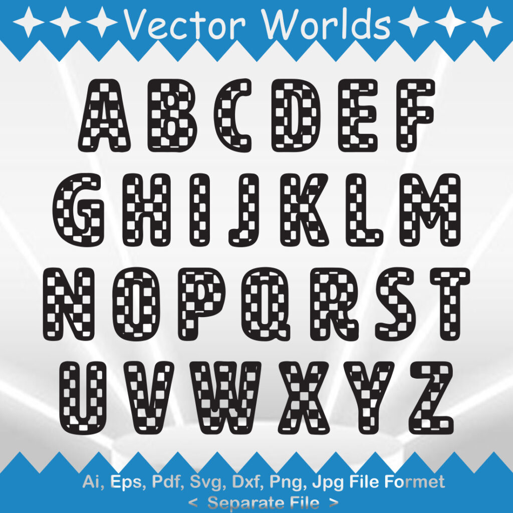 Checkered Letters SVG Vector Design. - MasterBundles