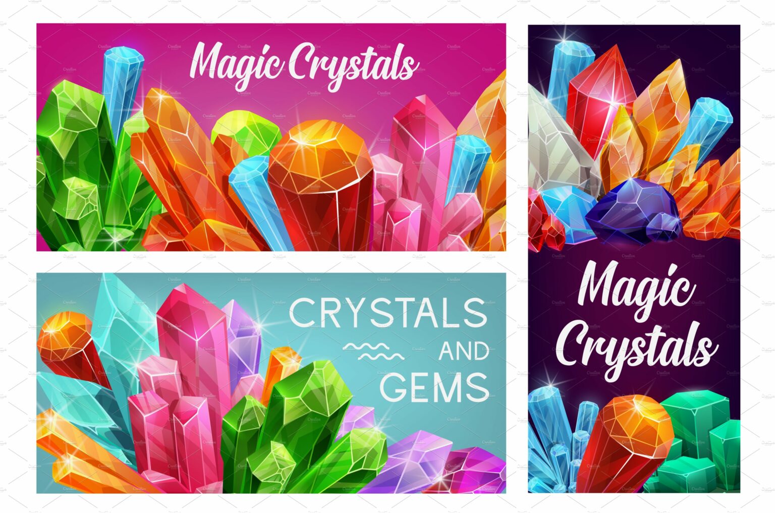 Magic crystals and gems – MasterBundles