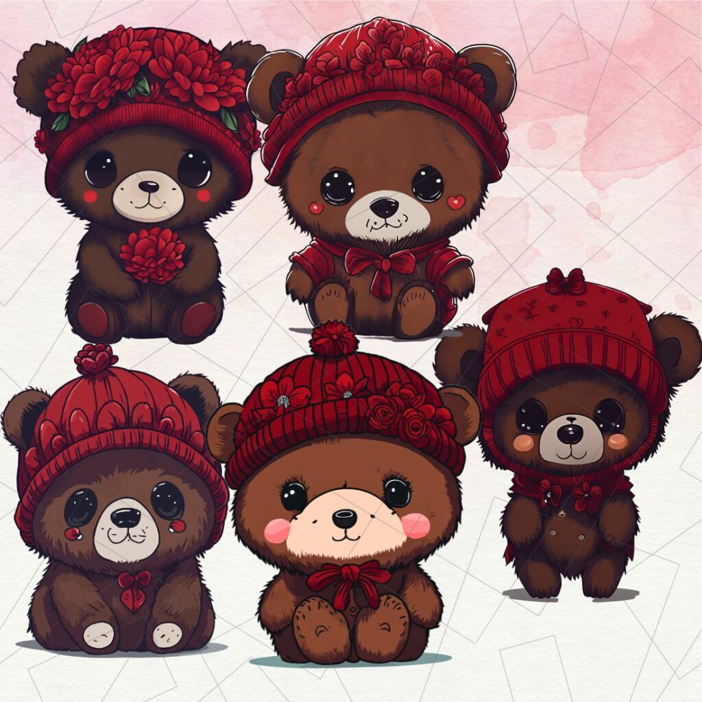 Watercolor Cute Baby Bear Clipart - MasterBundles