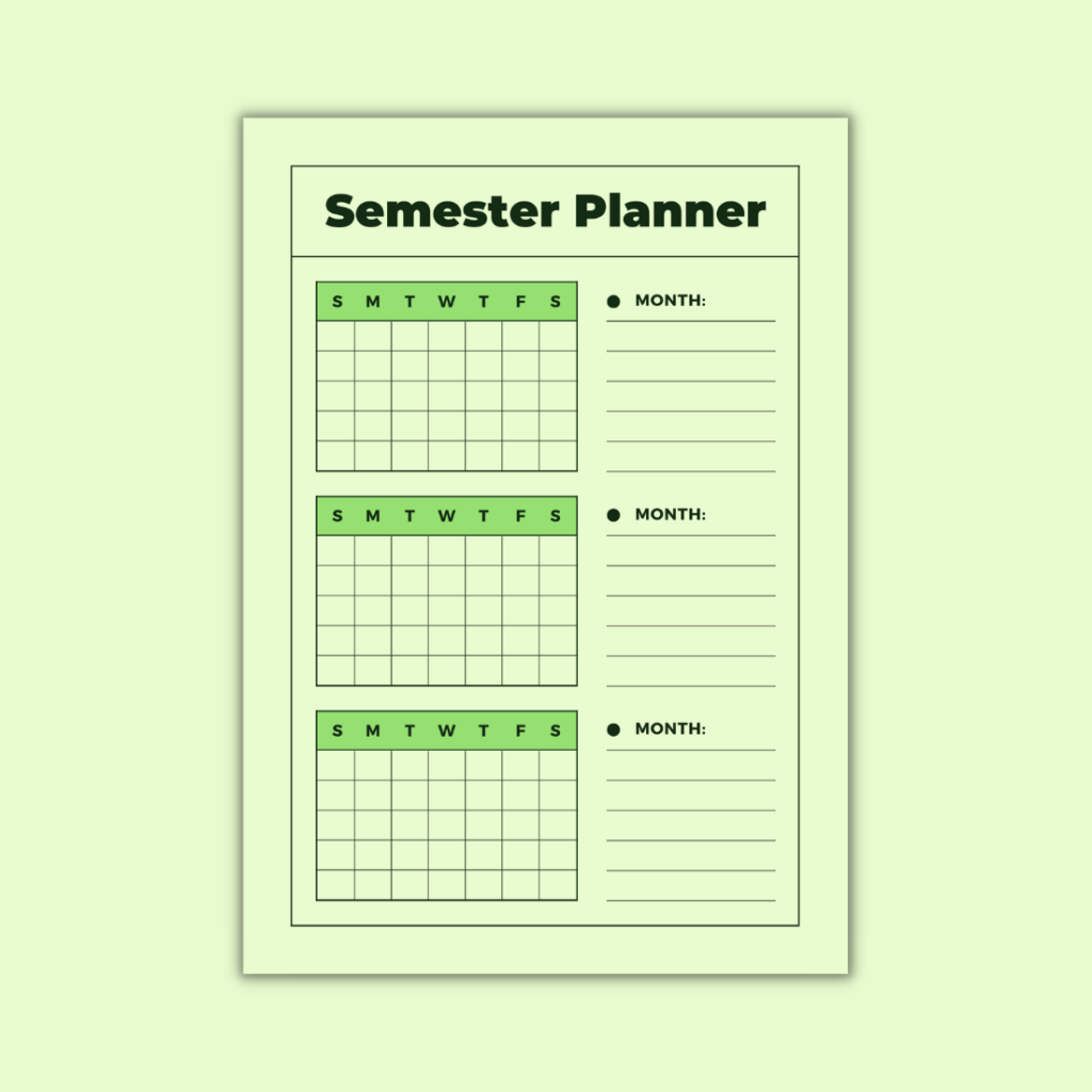 Green Study Grade Planner Canva Template - MasterBundles