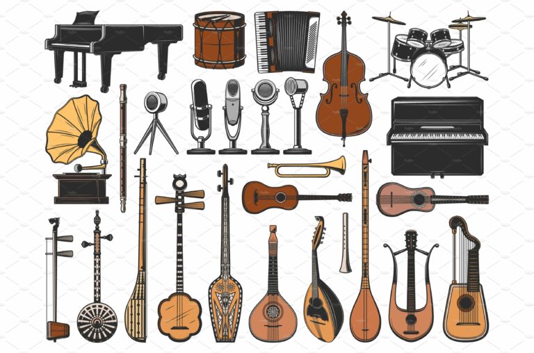 Vintage music instruments microphone – MasterBundles