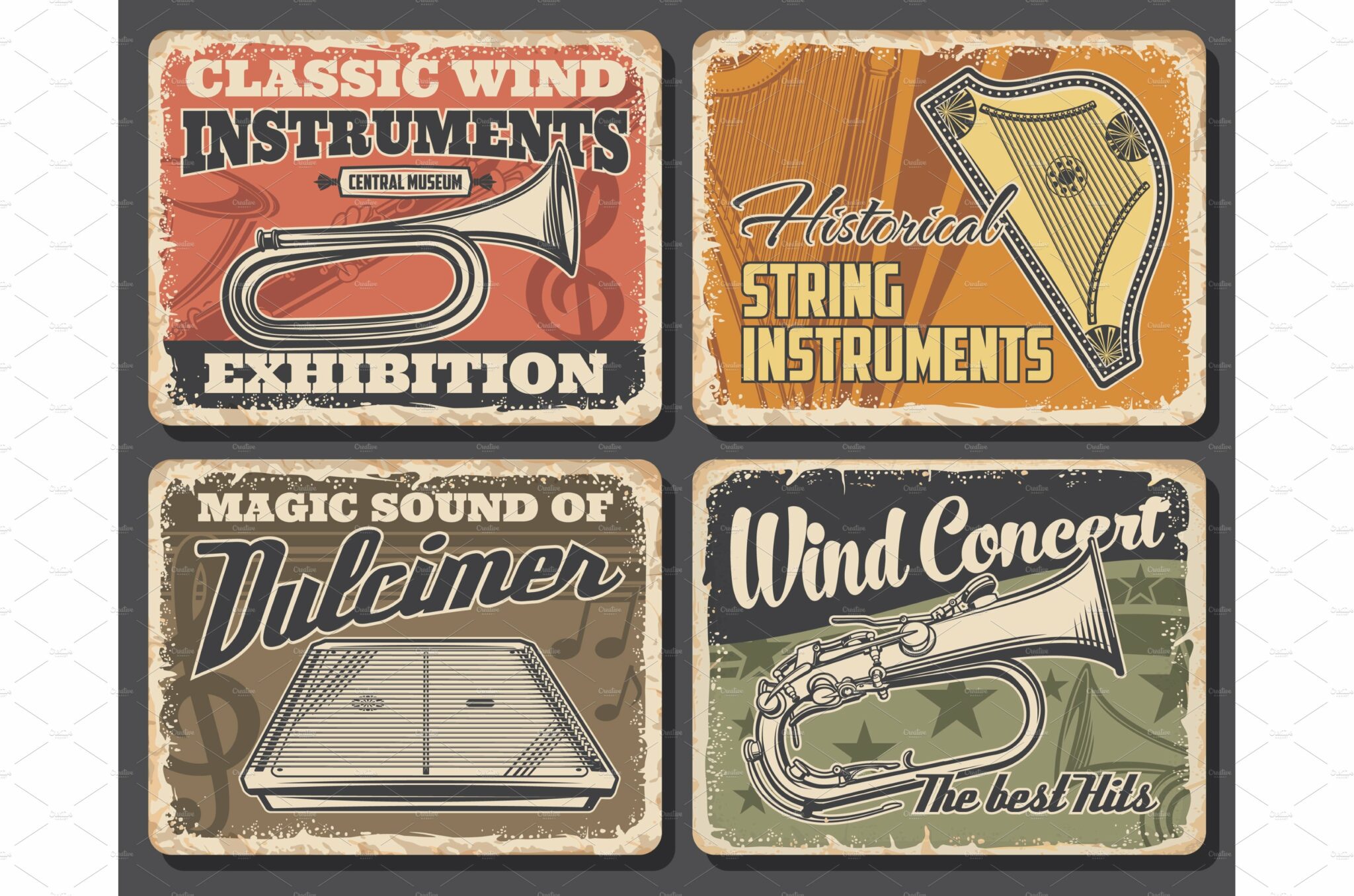 Music posters with instruments – MasterBundles