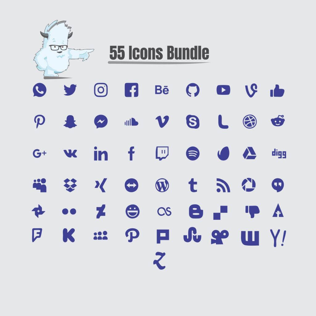 55 Icons Vector Design Bundle Pack - MasterBundles