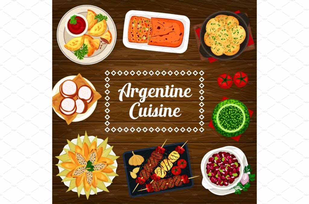 Argentine cuisine dishes menu – MasterBundles