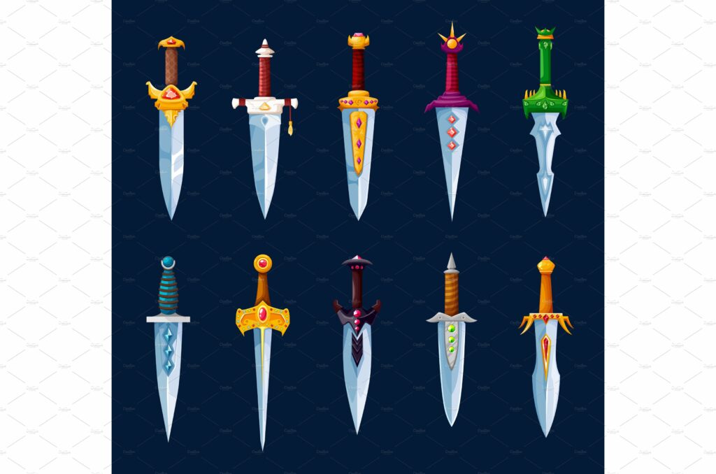 Magical steel dagger and blades – MasterBundles
