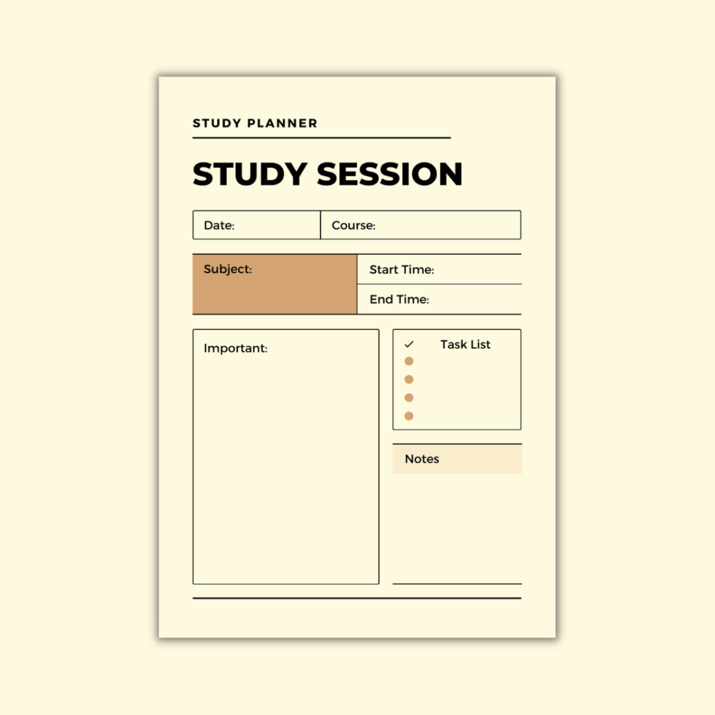 Study Class Overview Planner Canva Template - MasterBundles