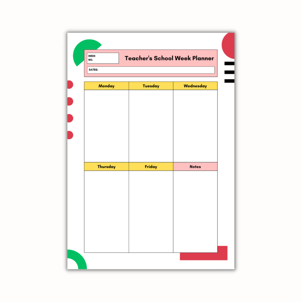 Daily Weekly Monthly School Teacher Planner Template - MasterBundles