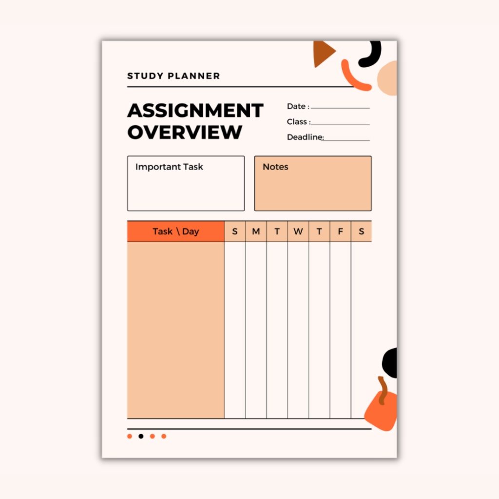 Study Planner Task Breakdown Canva Template - MasterBundles