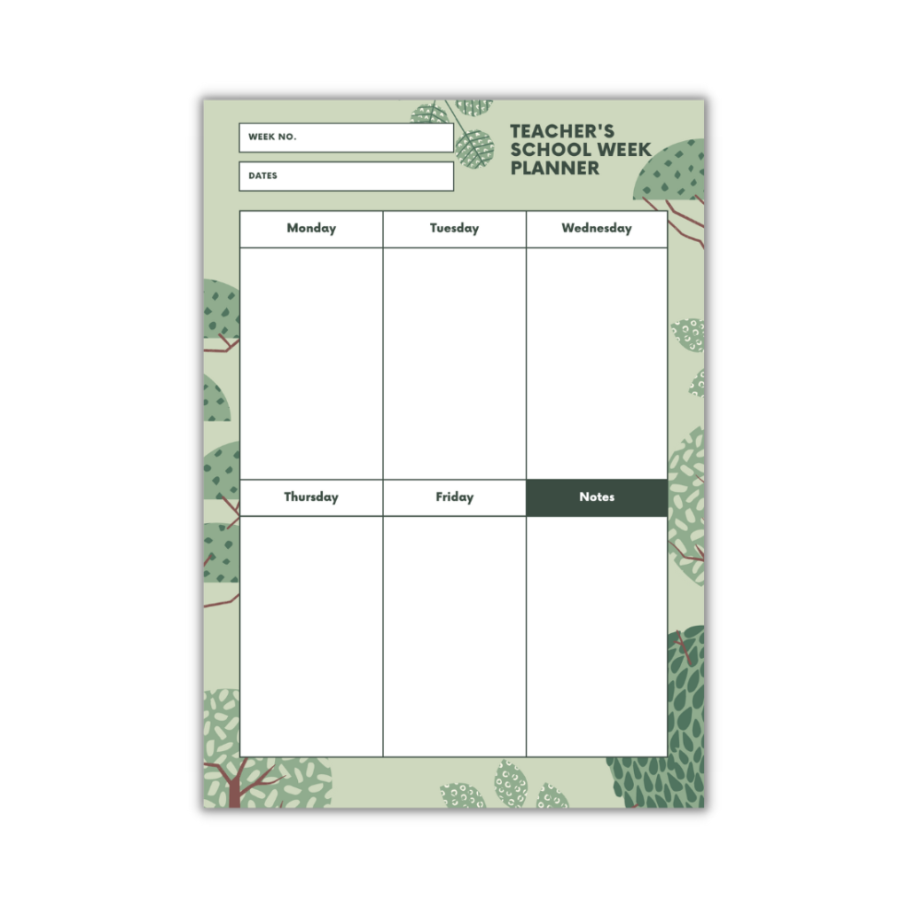 Daily Weekly Monthly School Teacher Planner - MasterBundles
