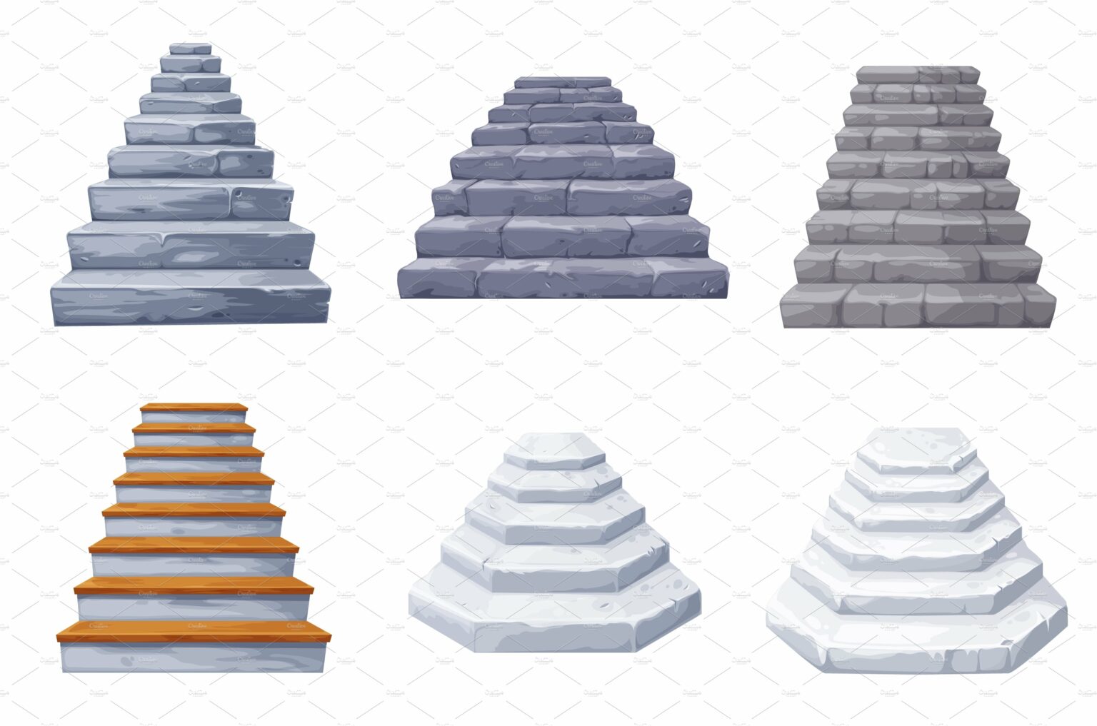 Cartoon stone castle staircase – MasterBundles