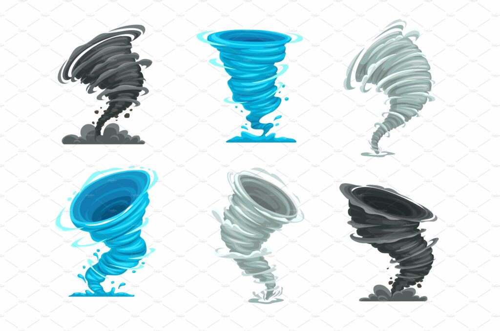 Cartoon tornado storm or cyclone – MasterBundles
