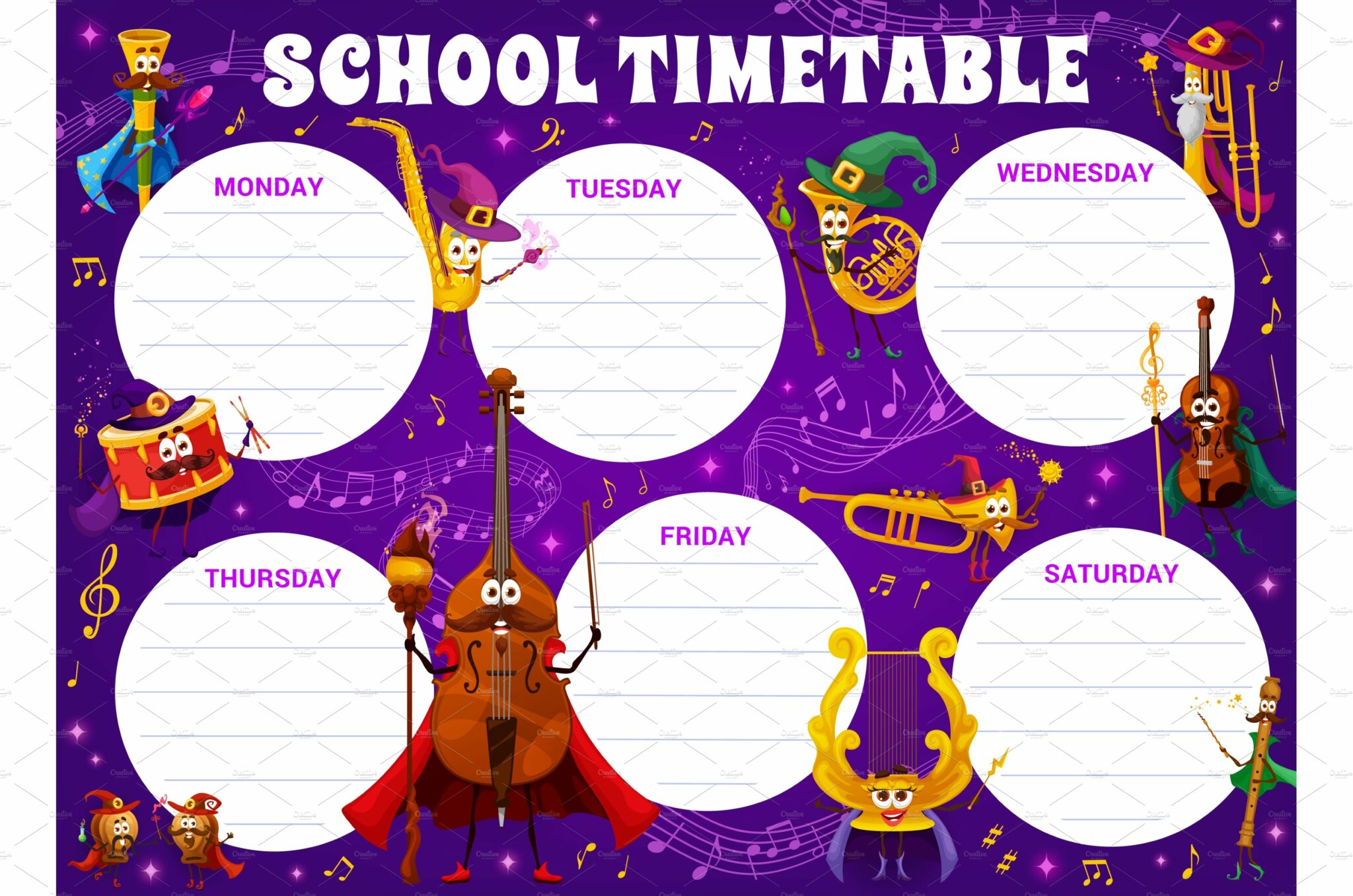 Timetable, musical instruments – MasterBundles