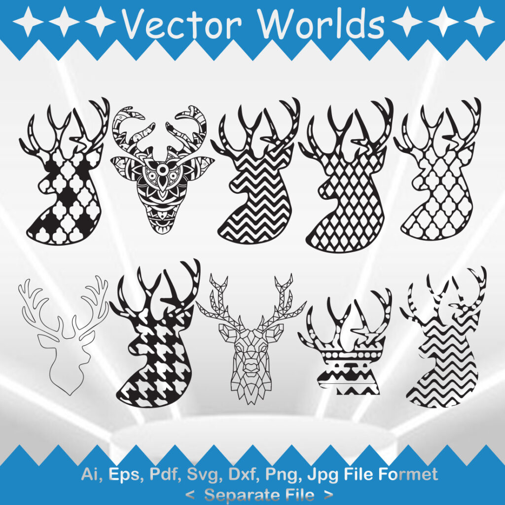 Chevron Deer Head SVG Vector Design. - MasterBundles