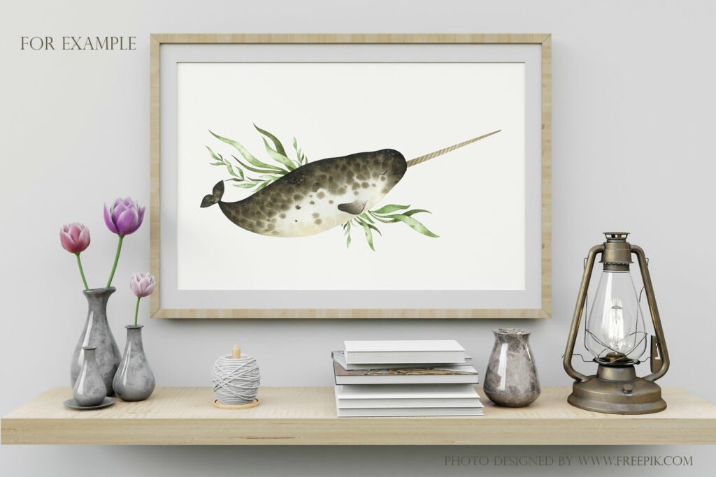 Watercolor Narwhals Clipart – MasterBundles