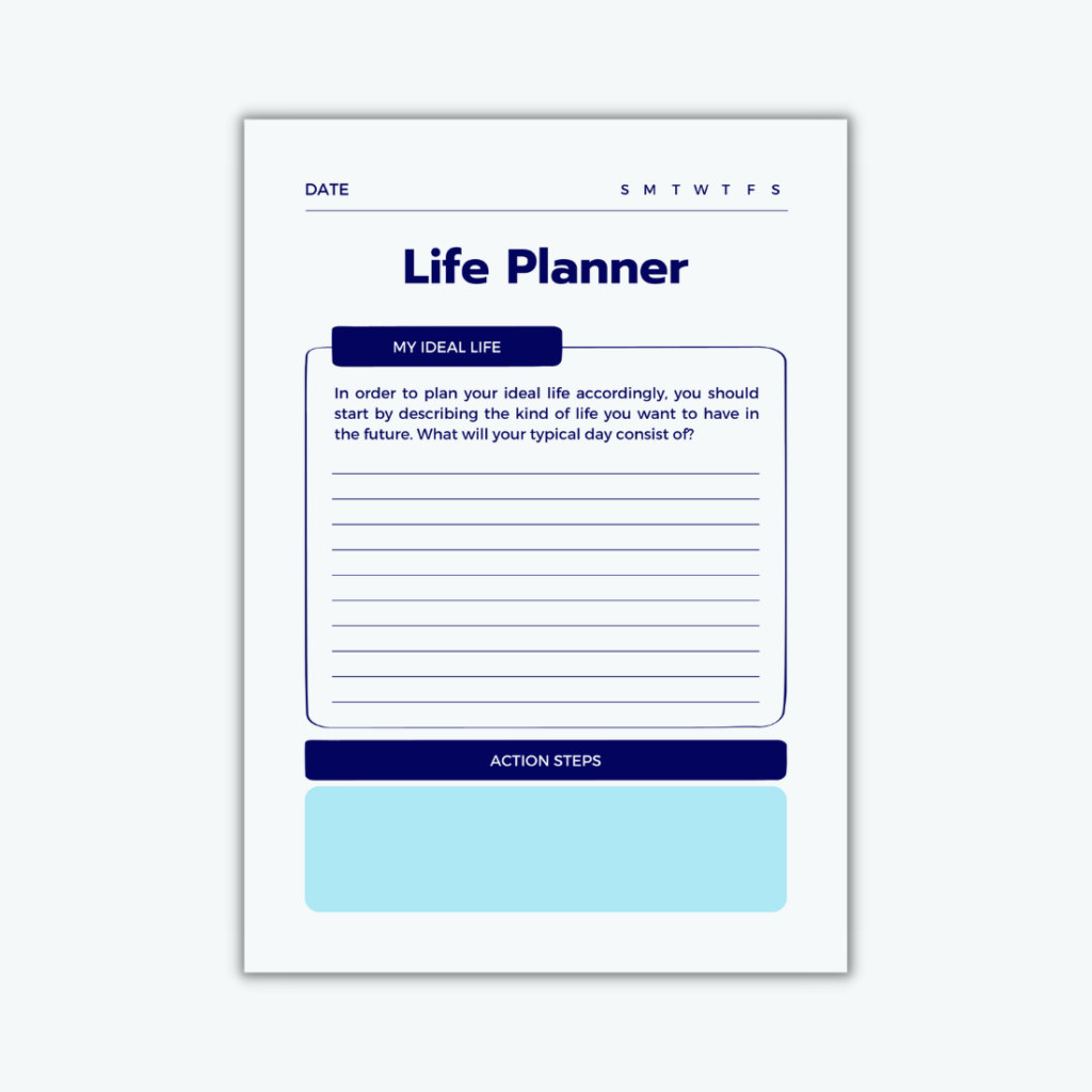 Blue Dream Life Planner Template - MasterBundles