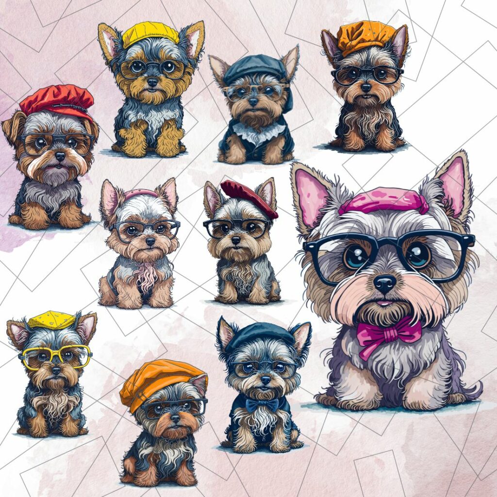 Yorkshire Terrier Watercolor Sublimation - MasterBundles