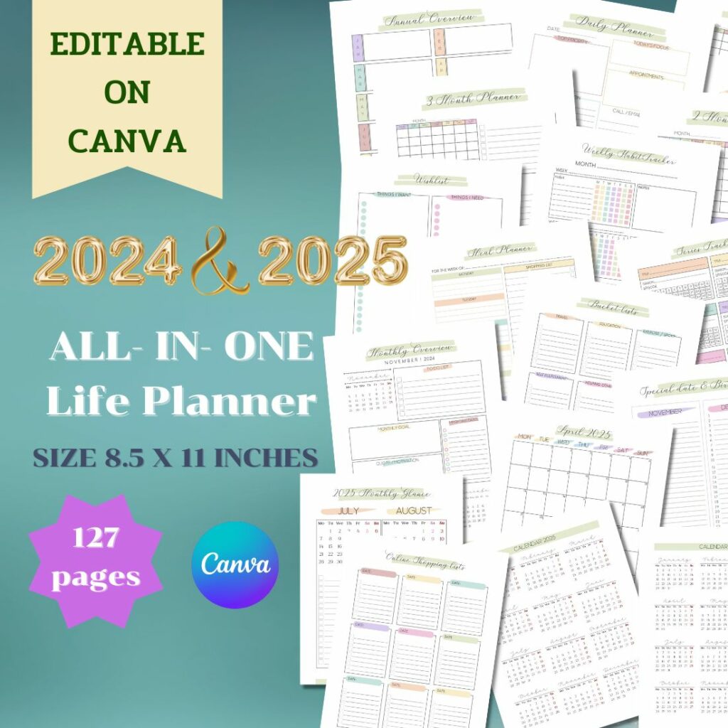 2024-2025 All-in-one Life Planner - MasterBundles