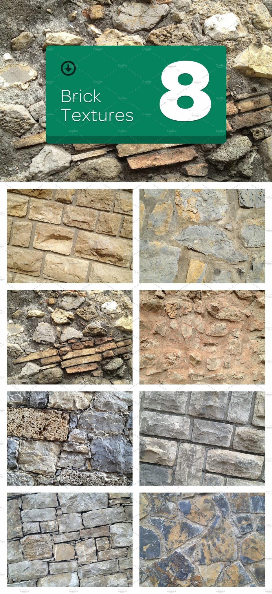 8 Brick Textures – MasterBundles