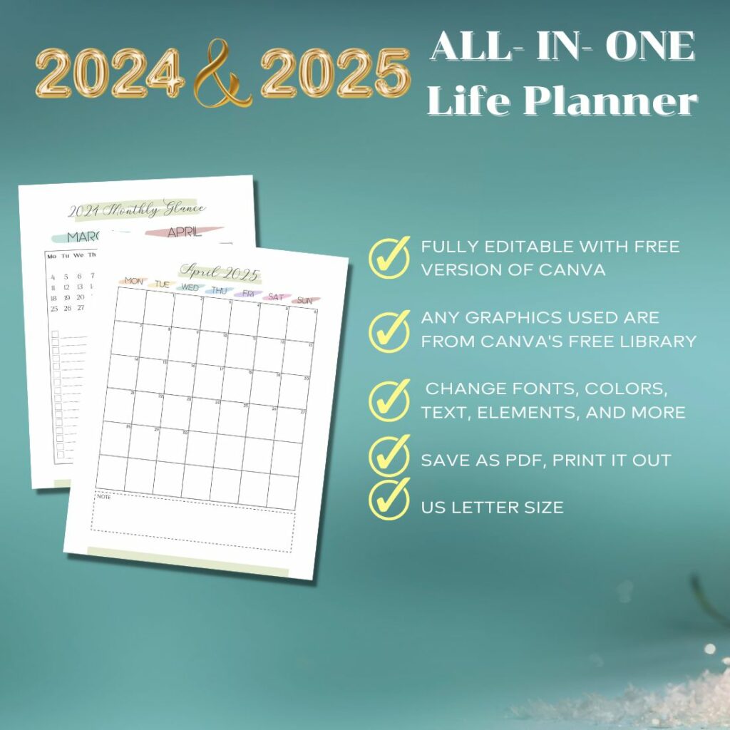 2024-2025 All-in-one Life Planner - MasterBundles