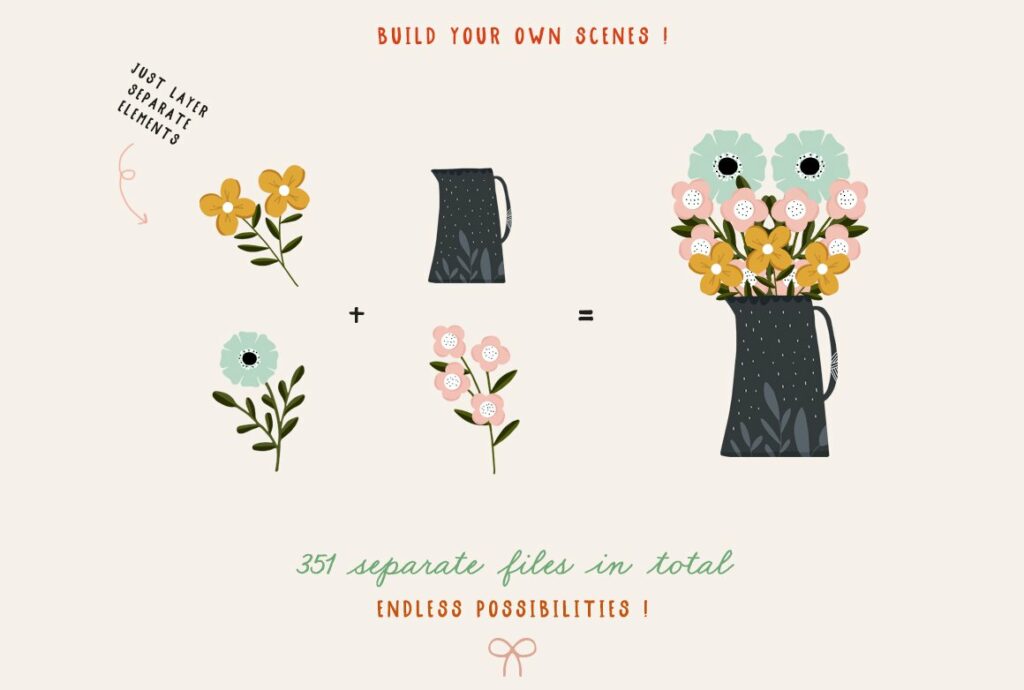 101 Hand Drawn Colour Elements – MasterBundles