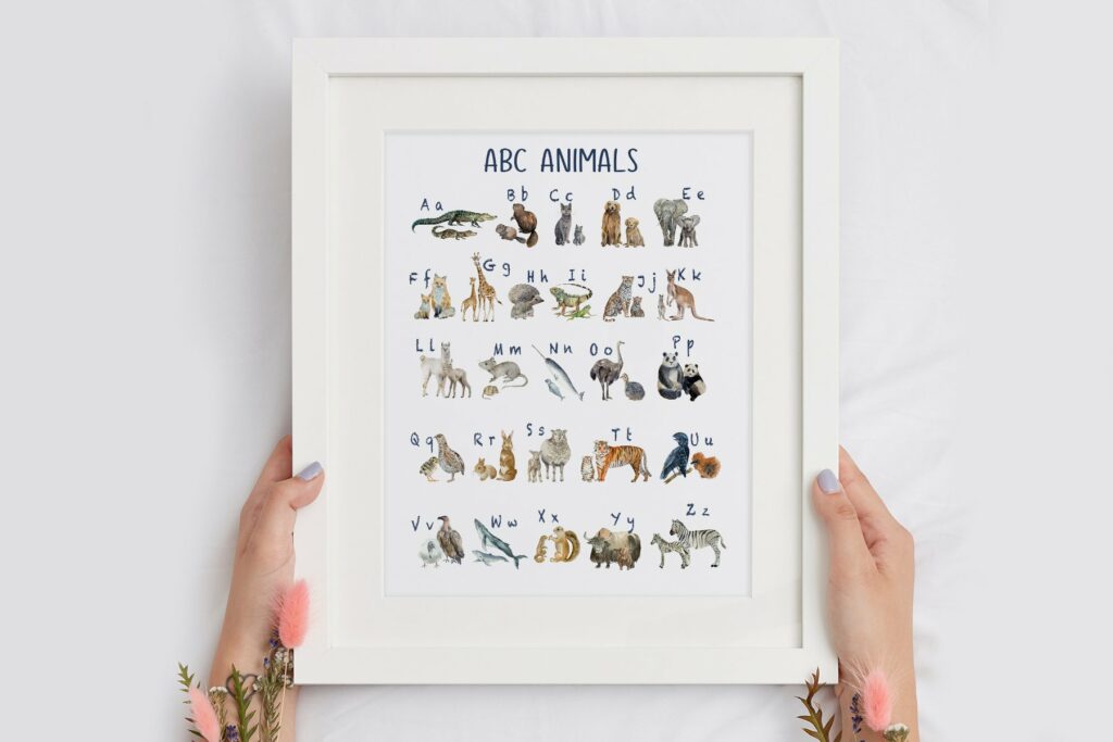 Watercolor Abc Animals Posters – MasterBundles