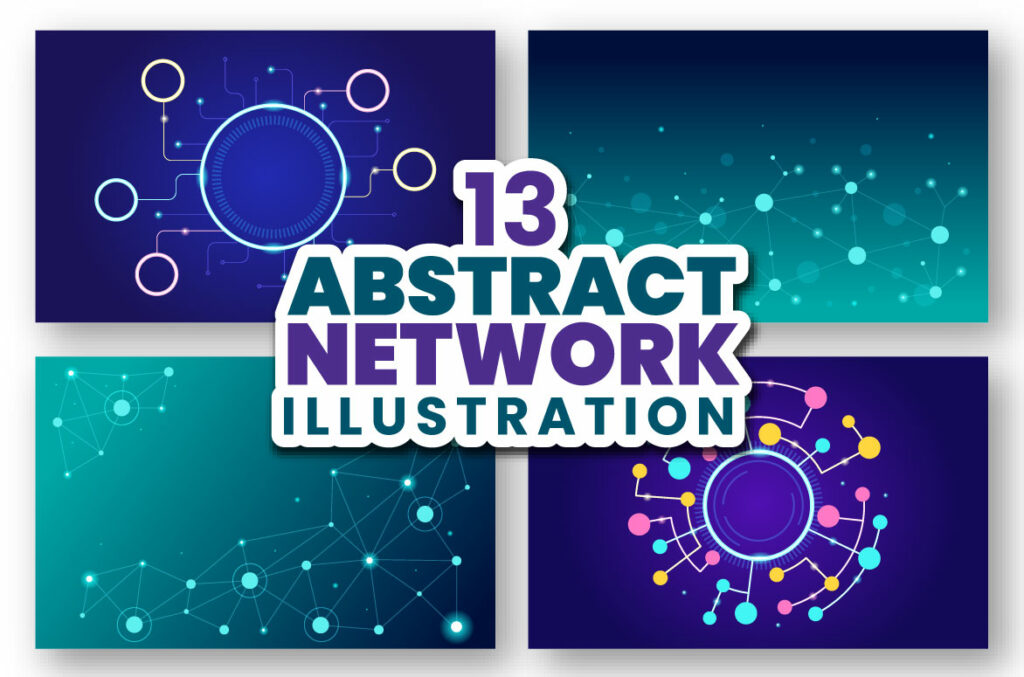 13 Abstract Social Network Illustration - MasterBundles