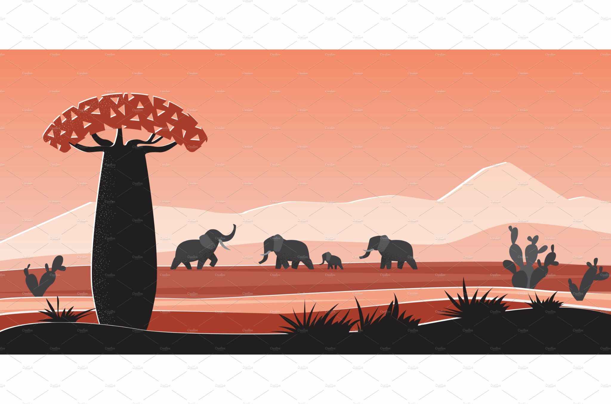 African wild nature landscape – MasterBundles