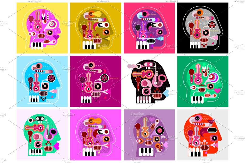 18 options of Music Head Design – MasterBundles