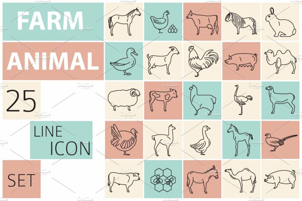 Farm animal & poultry big set – MasterBundles