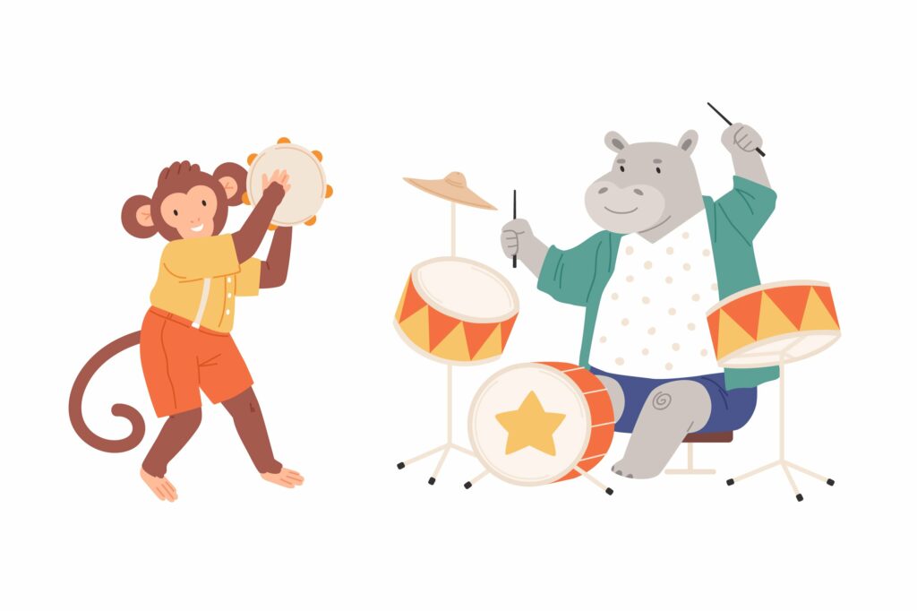 Cute animals musicians set – MasterBundles