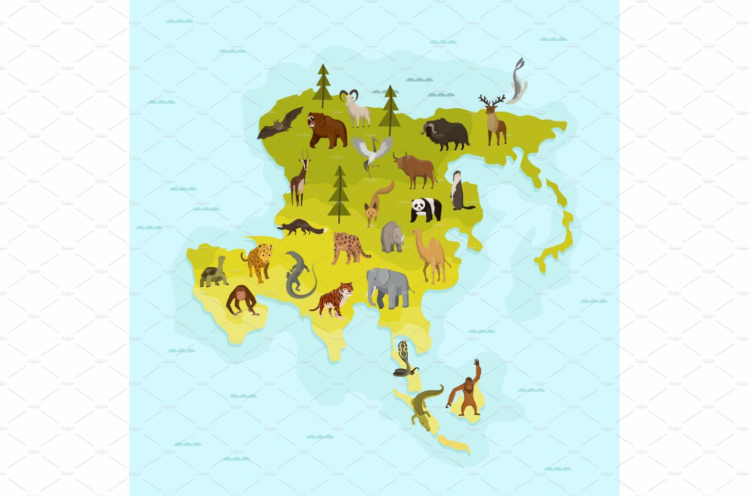 Map of asia with different – MasterBundles