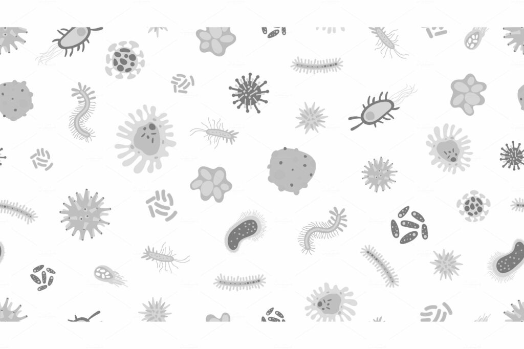 Bacteria and viruses seamless – MasterBundles