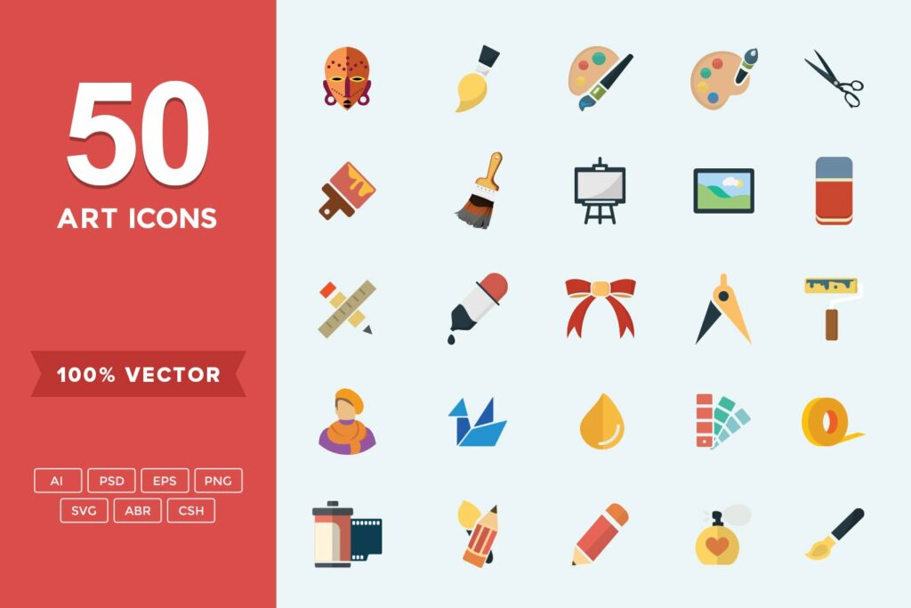 Flat Icons Art Set – MasterBundles