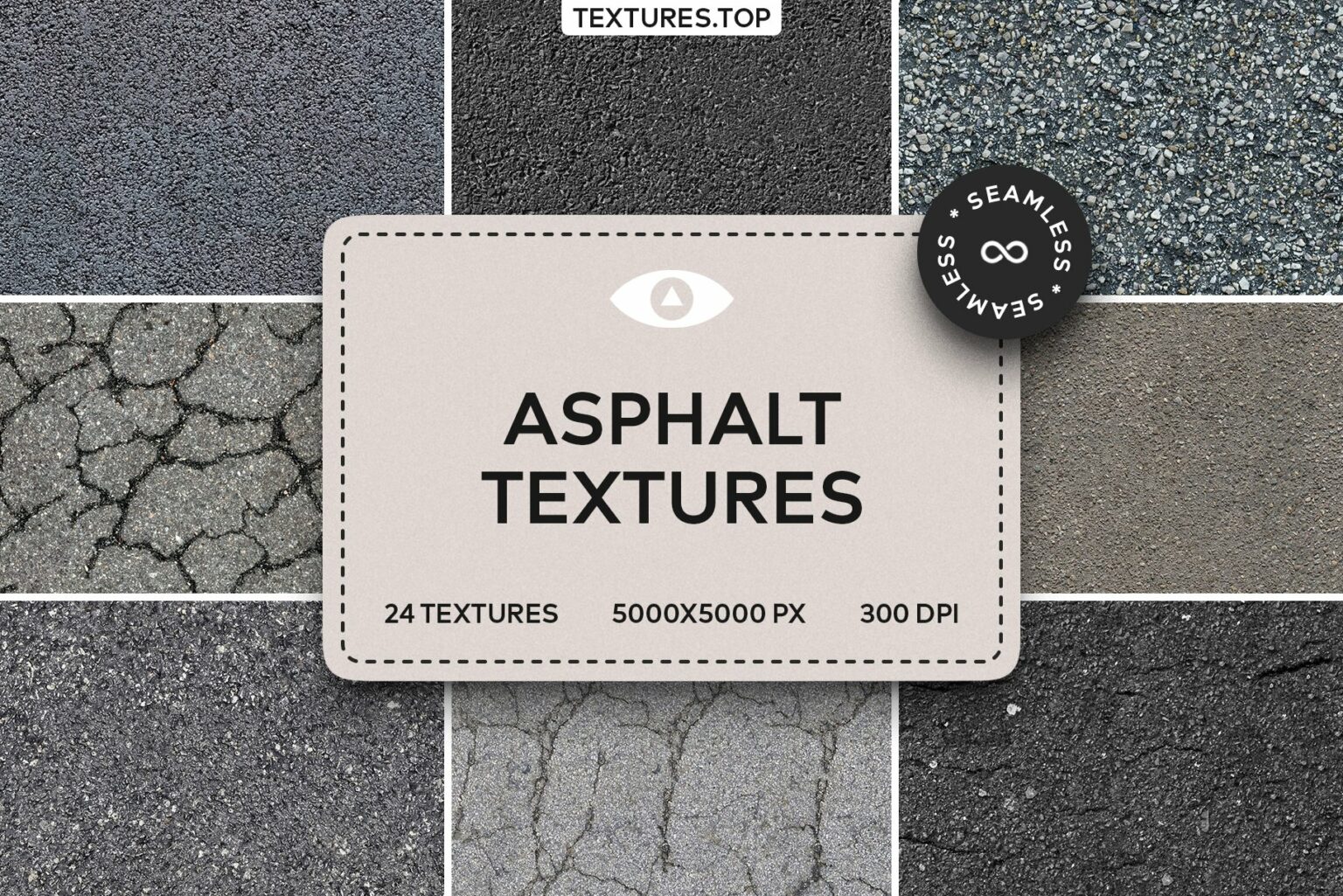 24 Seamless Asphalt Texture Pack – MasterBundles