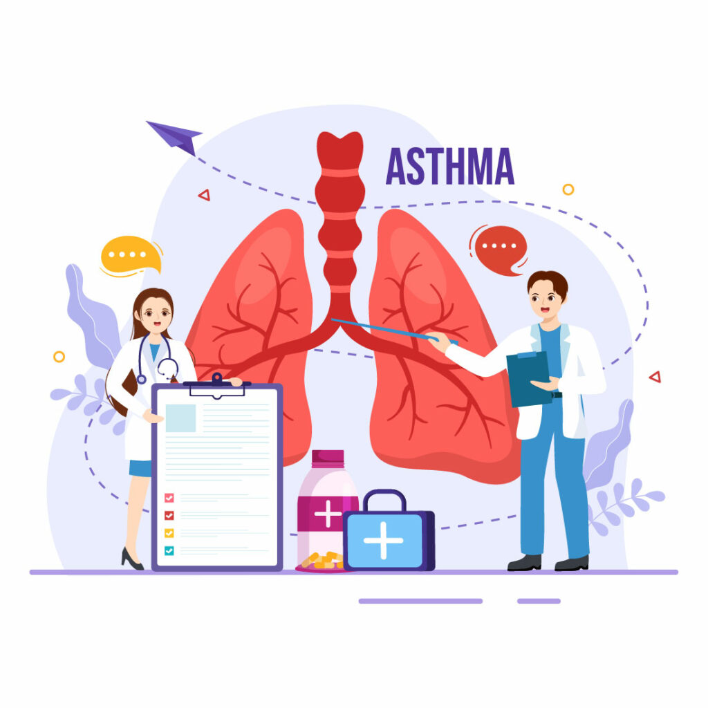 12 Asthma Disease Vector Illustration - MasterBundles