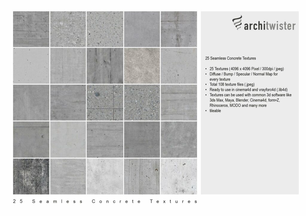 25 Seamless Concrete Textures – MasterBundles