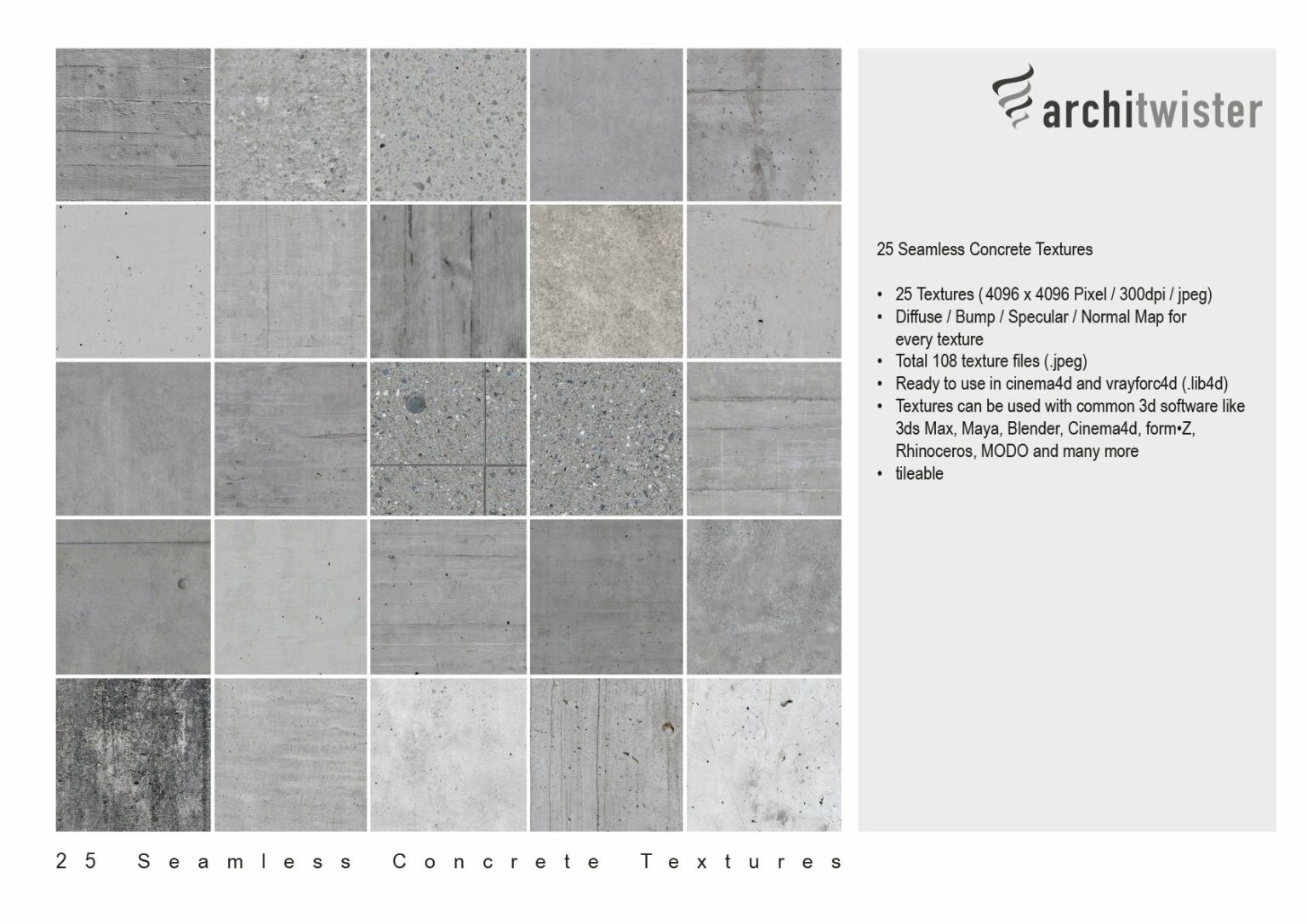 25 Seamless Concrete Textures – MasterBundles