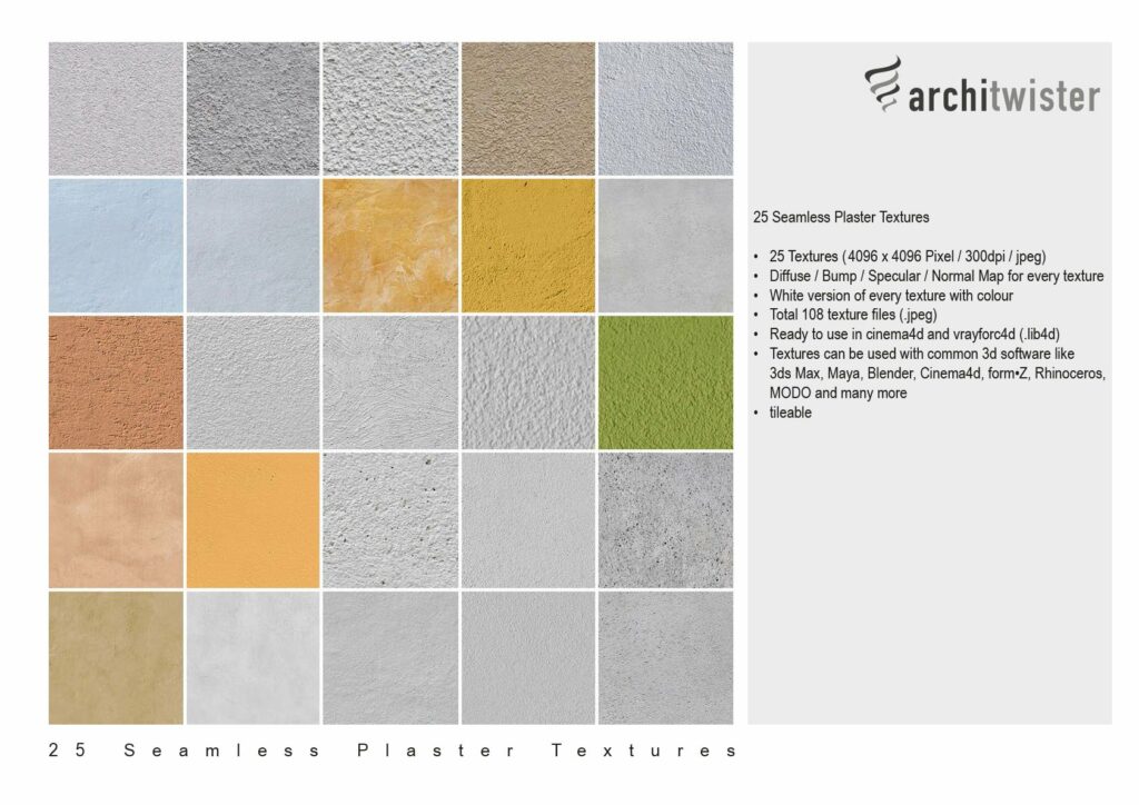 25 Seamless Plaster Textures – MasterBundles