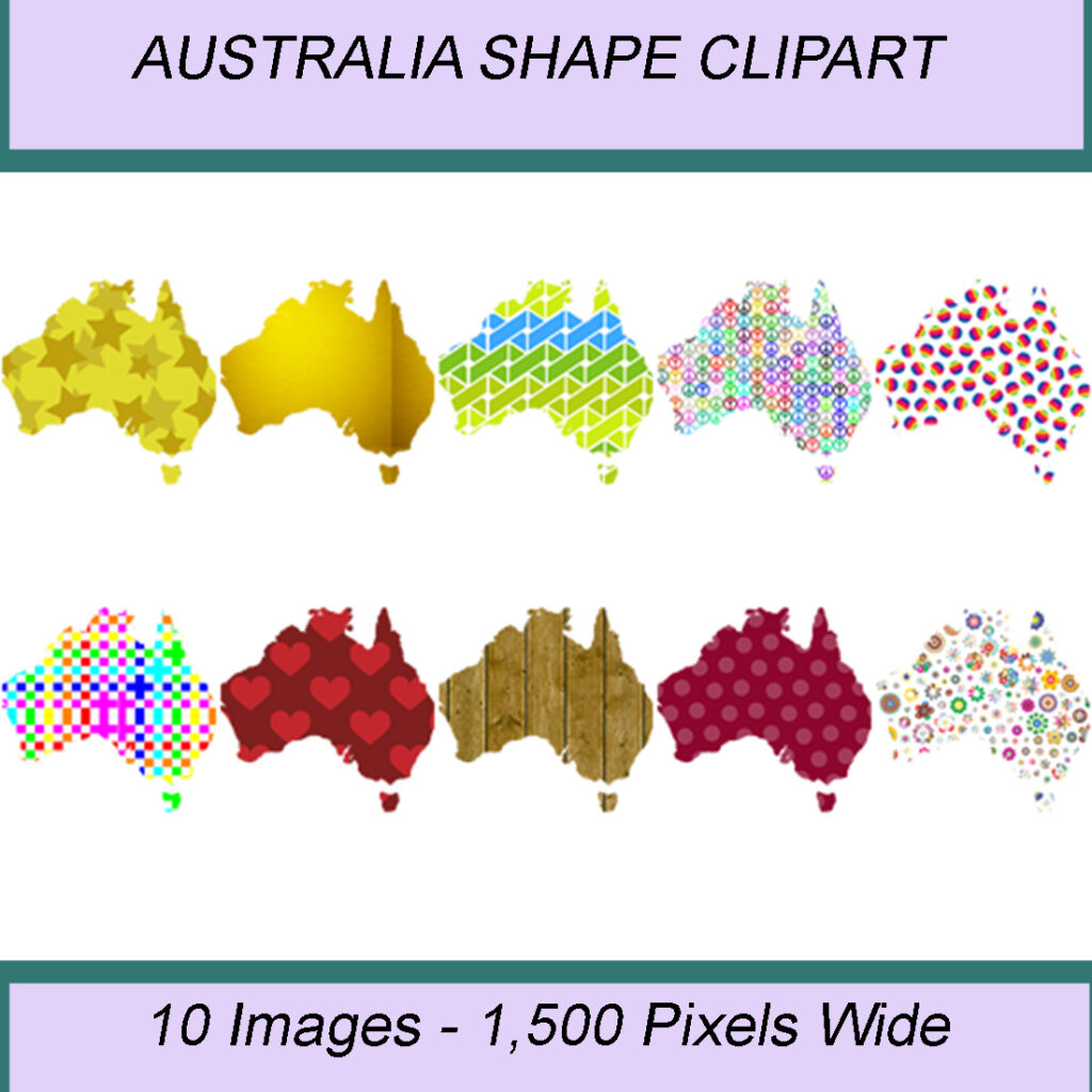 AUSTRALIA SHAPE CLIPART ICONS - MasterBundles