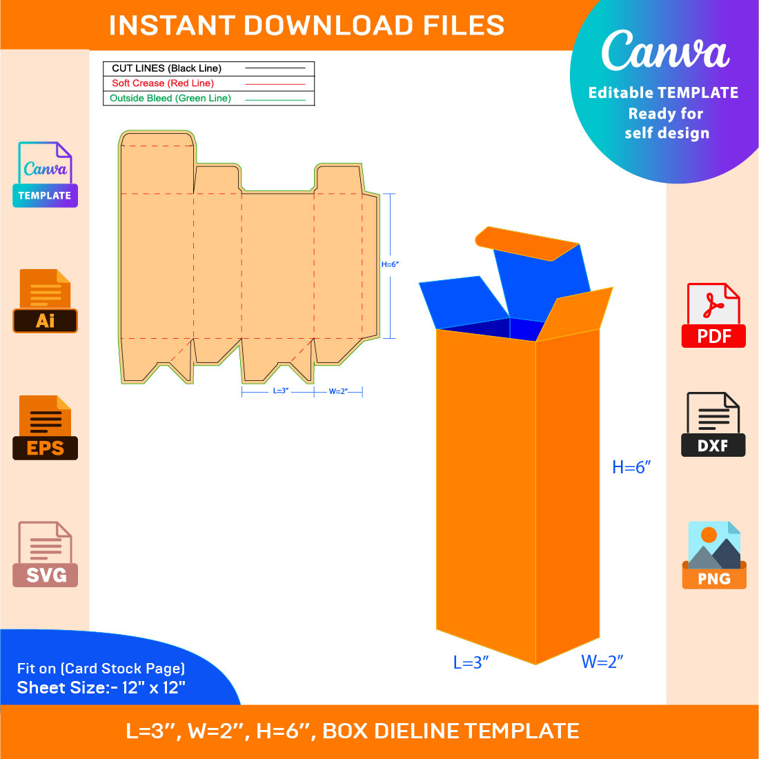 Large Gift Box, Storage Box, Dieline Template - MasterBundles