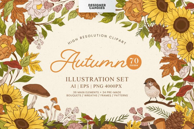 Fall Autumn Illustrations Set – MasterBundles