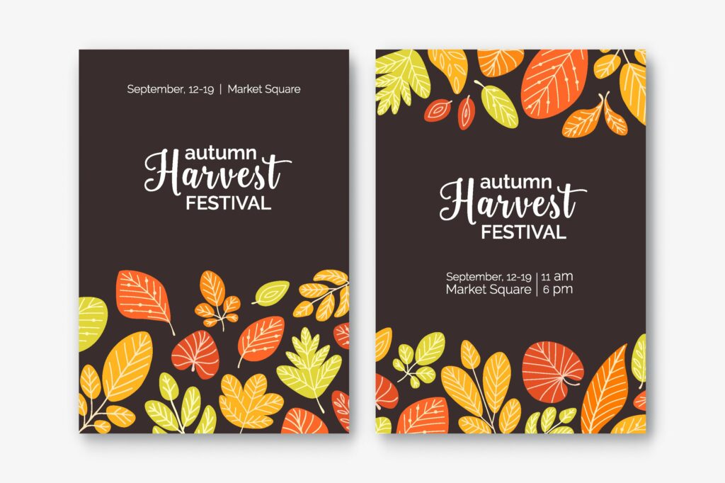 Autumn bundle, seamless, posters – MasterBundles