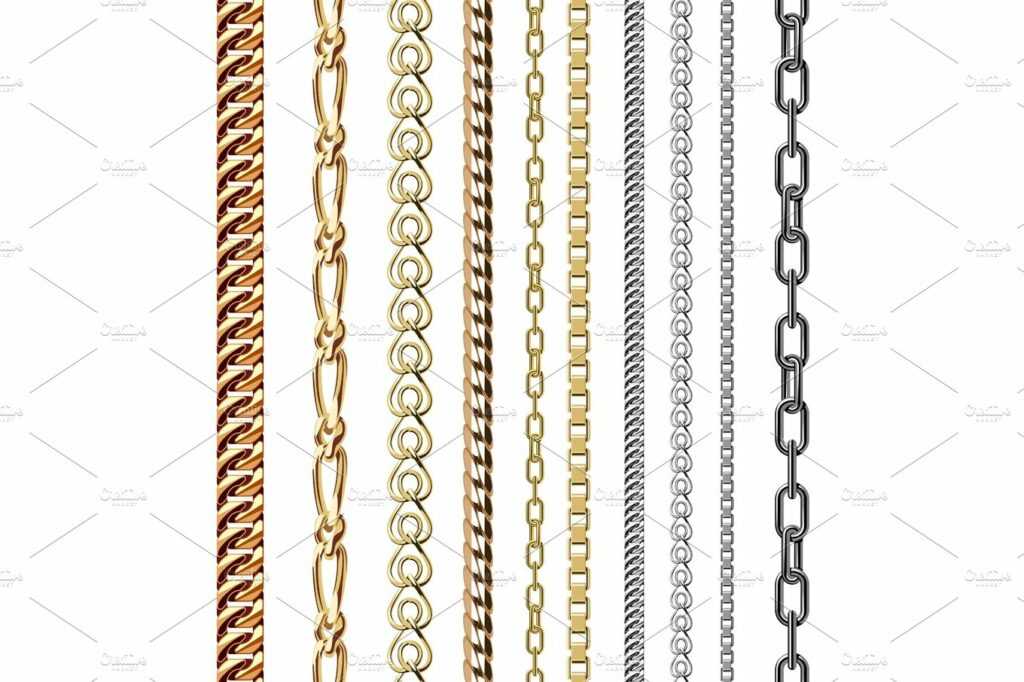 Chains link strength connection vector seamless pattern of metal linked par... – MasterBundles