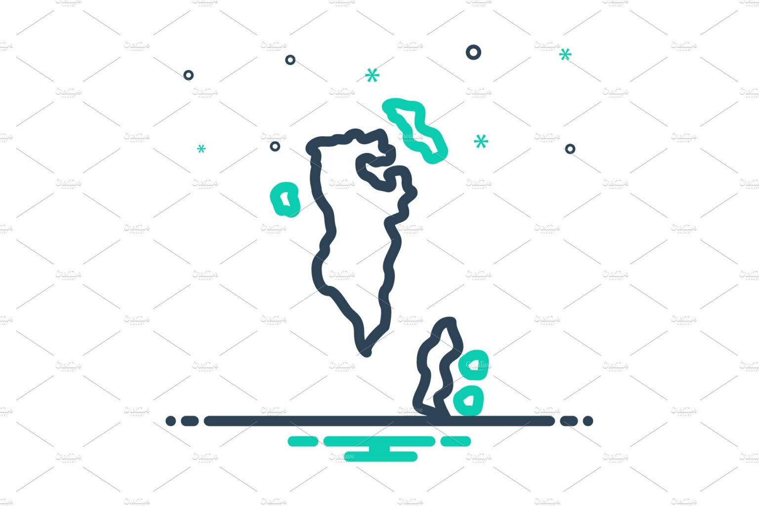 Bahrain border mix icon – MasterBundles
