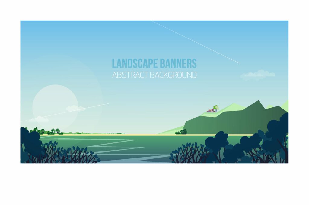 Polygonal landscape set – MasterBundles